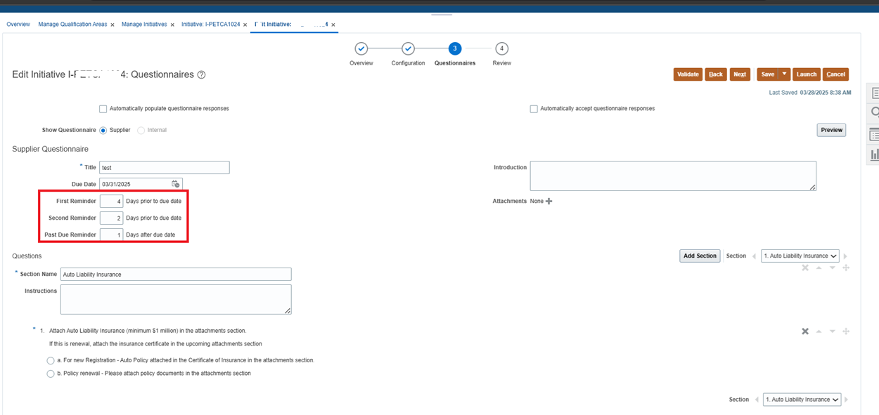 How to customize the supplier Questionnaire reminder notification ...