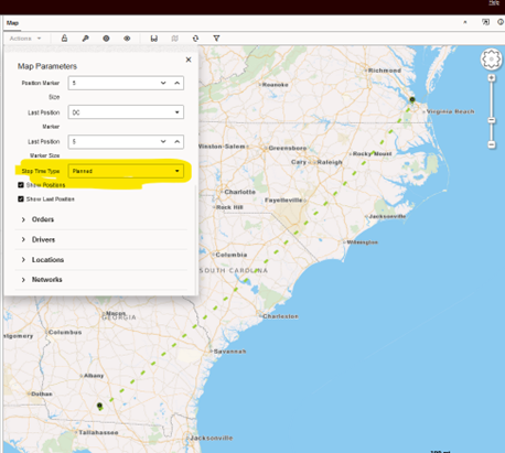 How can we change the default map parameters on Shipment Map workbench ...