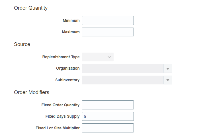 Order Modifiers: Fixed Days' Supply for MFG Planned Orders. Others for ...