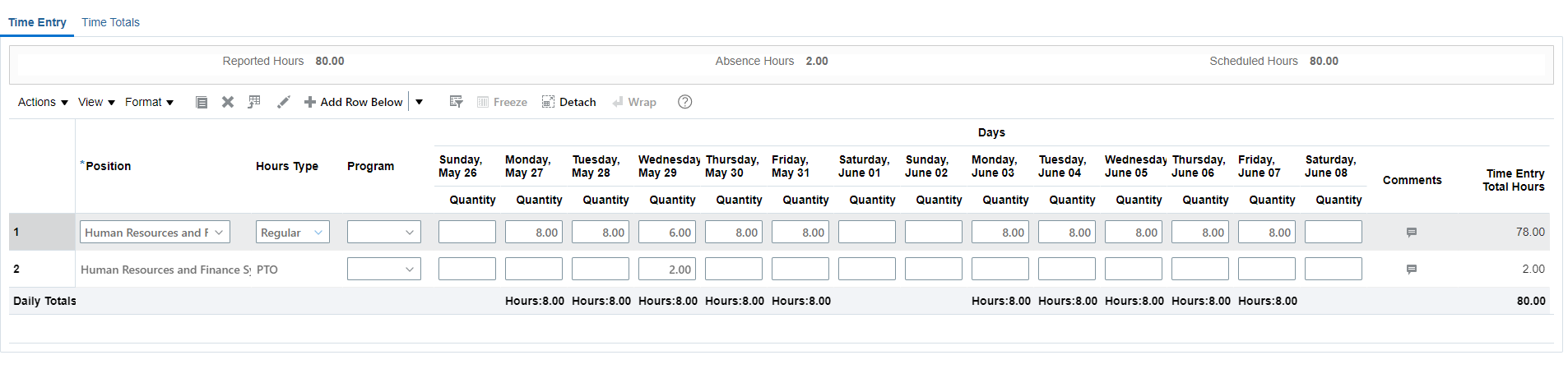 Responsive Ui Timecard Weekly Time Totals — Cloud Customer Connect