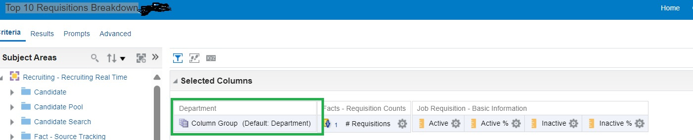 How to implement the Column Group in OTBI — Cloud Customer Connect