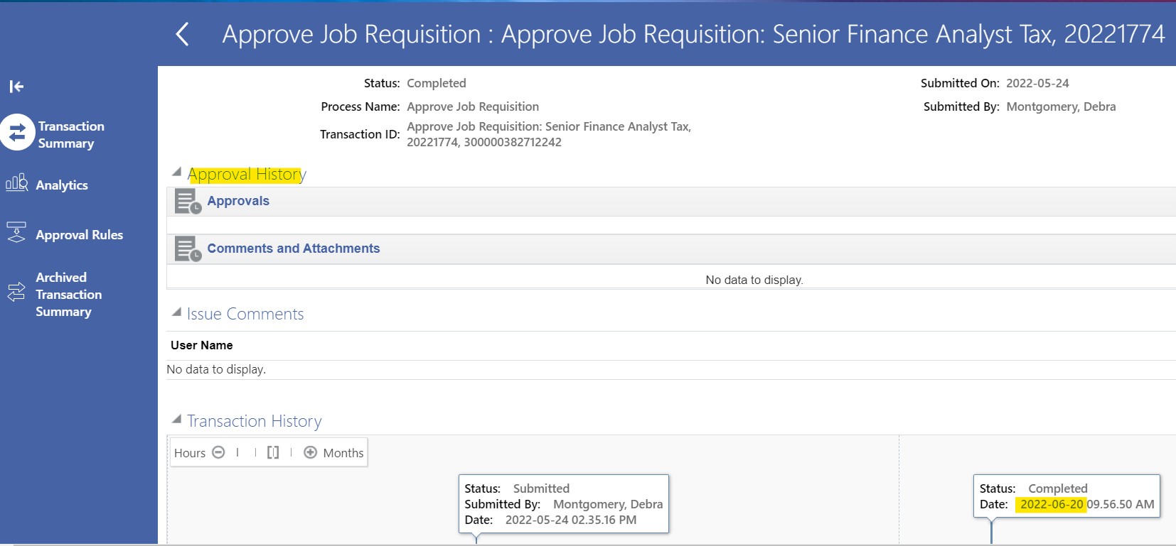 How long will ORC purge the "Approval History"? — Cloud Customer Connect