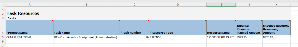 Import porjects FBDI the project don't show me the resources associated ...