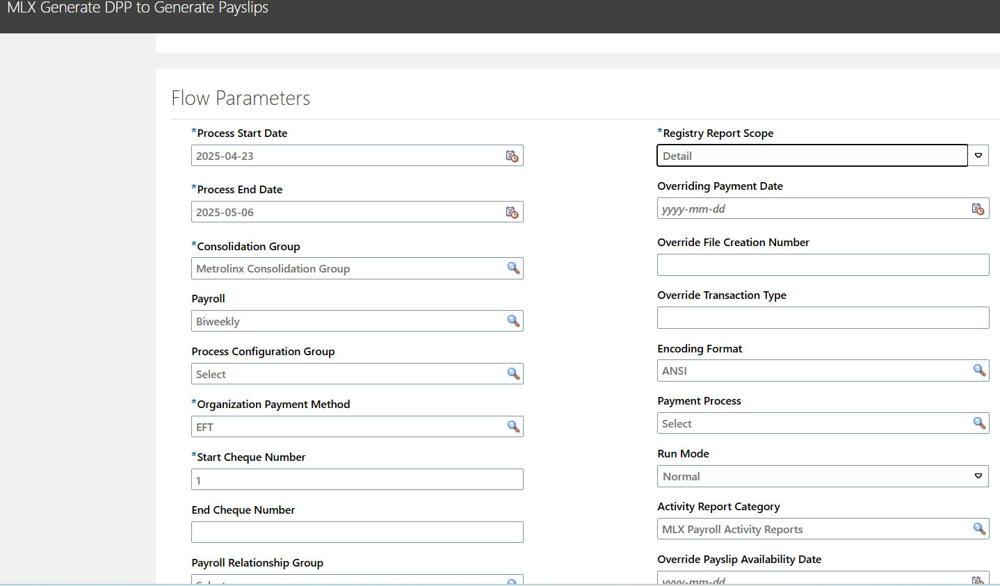 Unable to Pass Payroll Parameter to Make EFT Payment Task in a Combined Payroll Flow — Cloud ...
