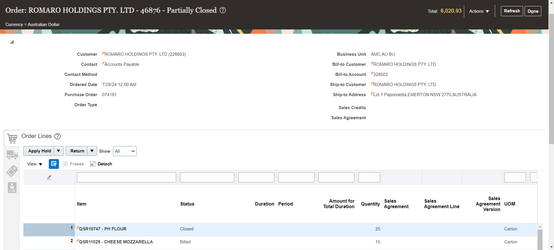 Sales Order Line Status Stuck In Billed In Oracle Fusion — Cloud Customer Connect