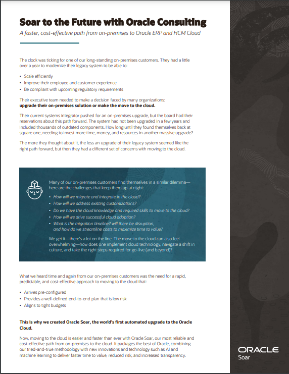[Success Stories + Brochure] Move from On Premise to Oracle Cloud ...
