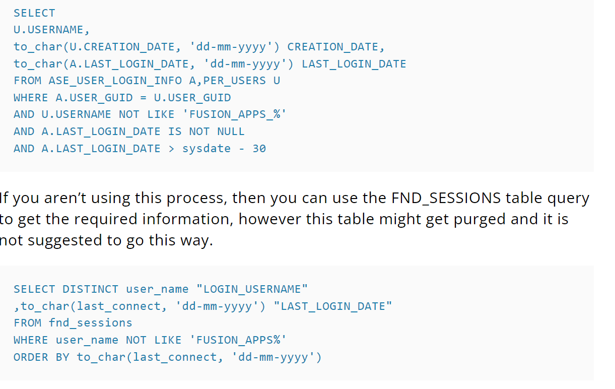 How to get the last login date for all users including the terminated users — Cloud Customer Connect