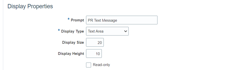 Showing Text Message In Dependent Flexfield Or Popup Message — Cloud Customer Connect