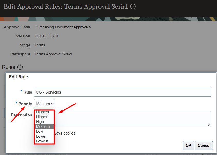 How to expand LOV of priority field within PO approval rules? — Cloud ...