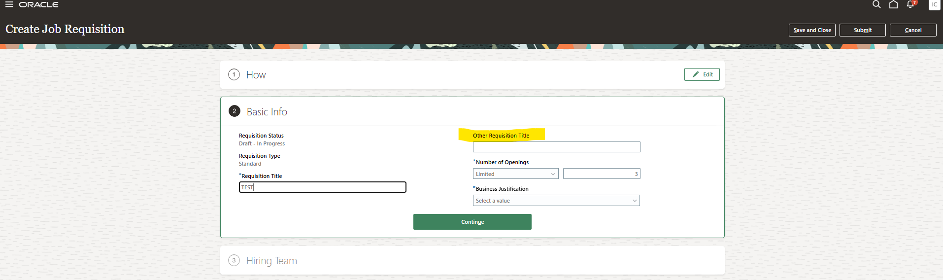 What Is The Use Of The Other Requisition Title Field When Creating A Job Requisition — Cloud