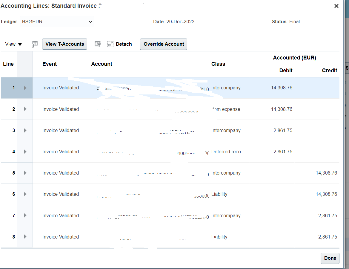 Create accounting for Ap invoice — Cloud Customer Connect