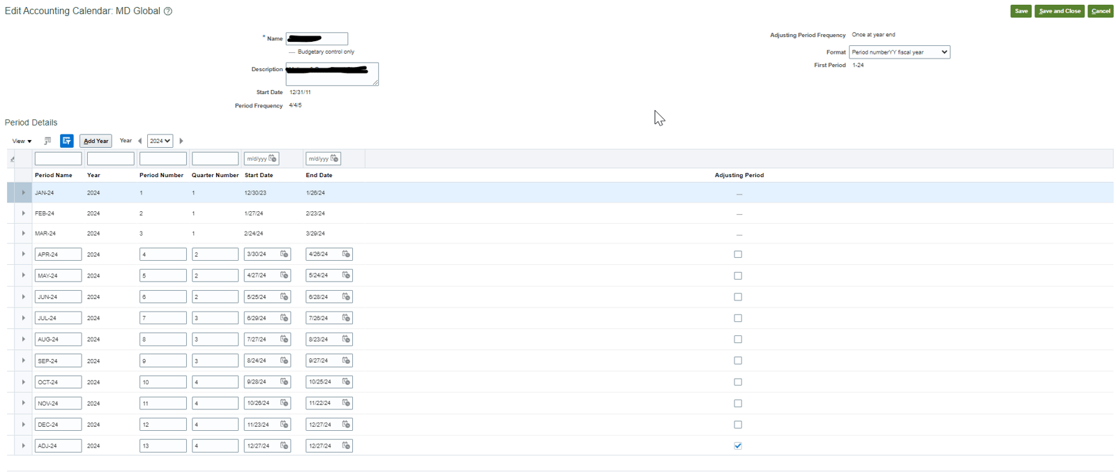 How can we change the Accounting Calendar in oracle fusion and what are ...