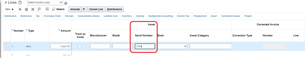 Import AP Invoice Lines with Asset Serial Number — Cloud Customer Connect