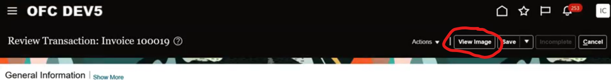 View Image button to display directly on task bar in Transaction ...