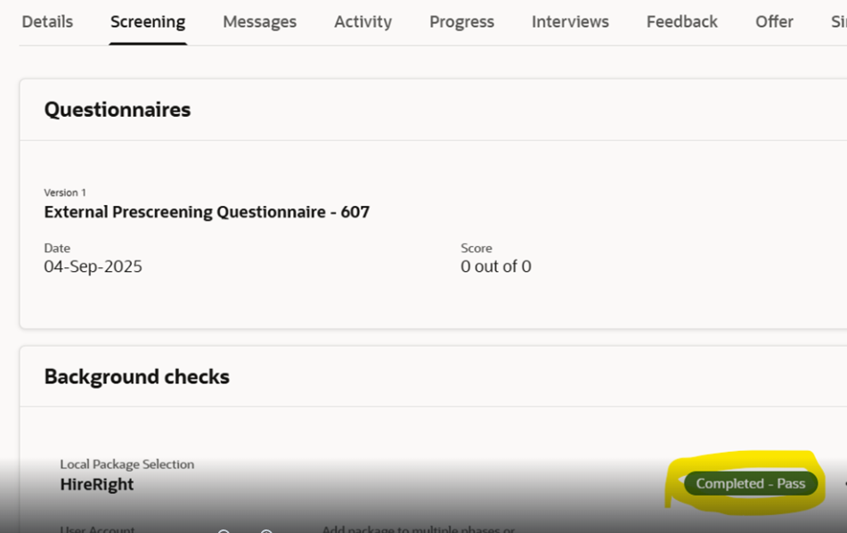 Workaround for Testing HireRight Background Status Update in Oracle ...