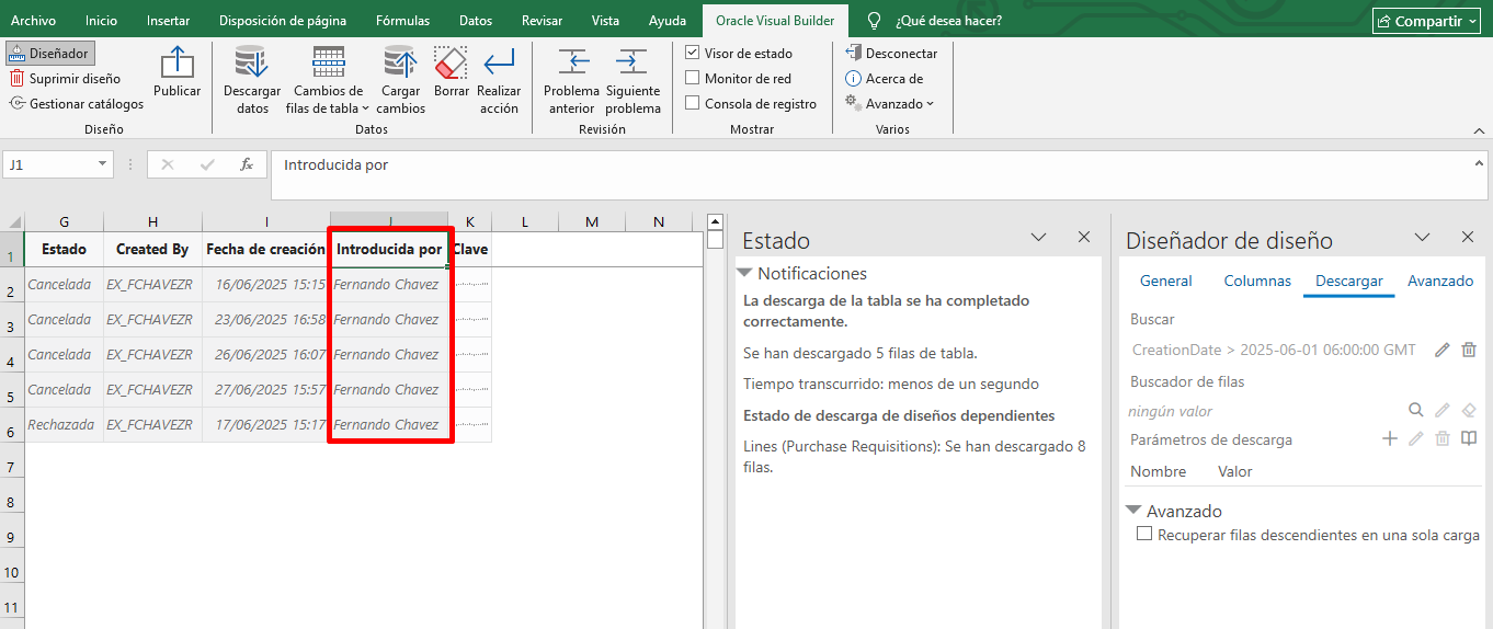 How to view requests entered by other users in Oracle Visual Builder ...