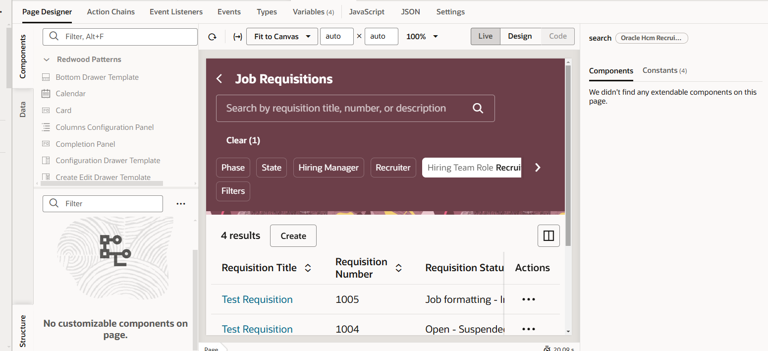 How to hide the create button from requisition page based on a legal entity using VBS — Cloud ...