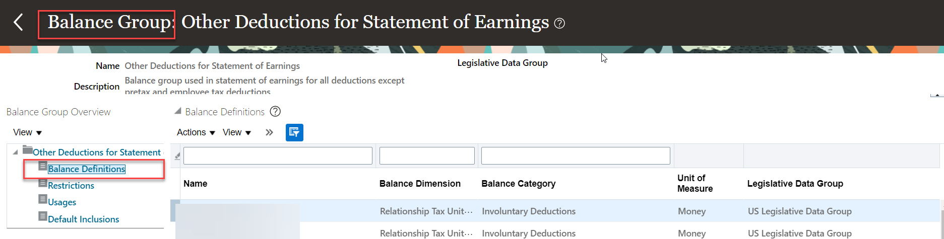 How To Delete Balance Definition From Balance Groups Using Hdl — Cloud Customer Connect