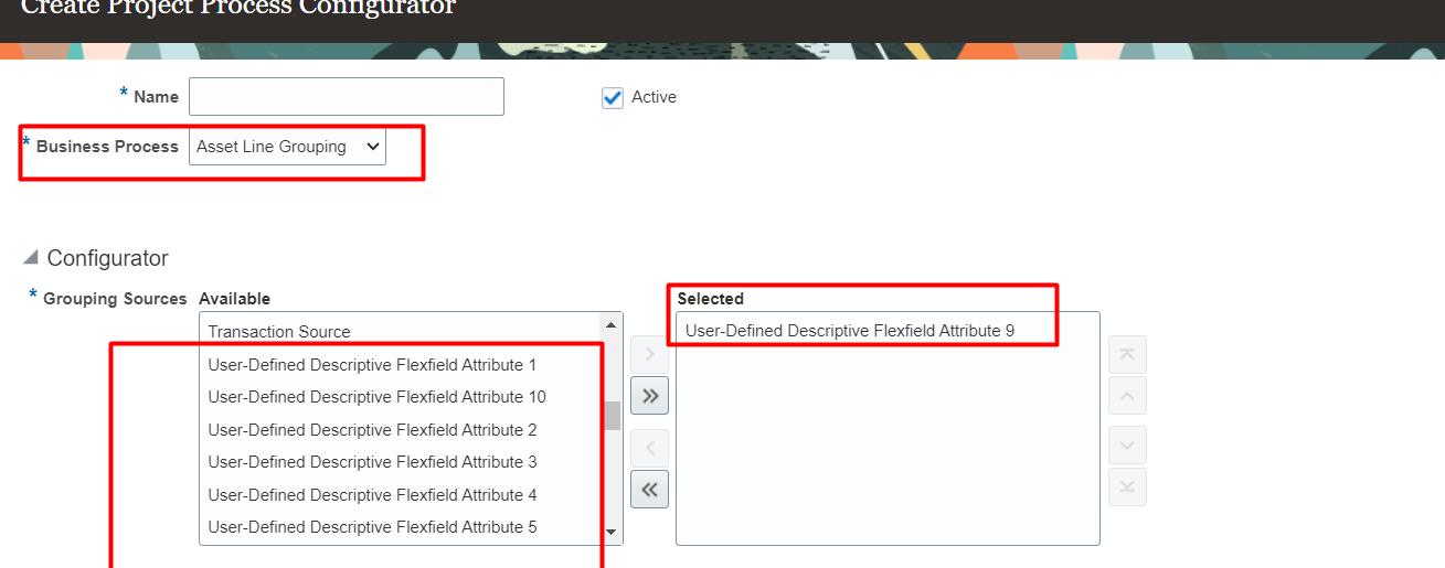 Asset Line Grouping Process Configurator — Cloud Customer Connect