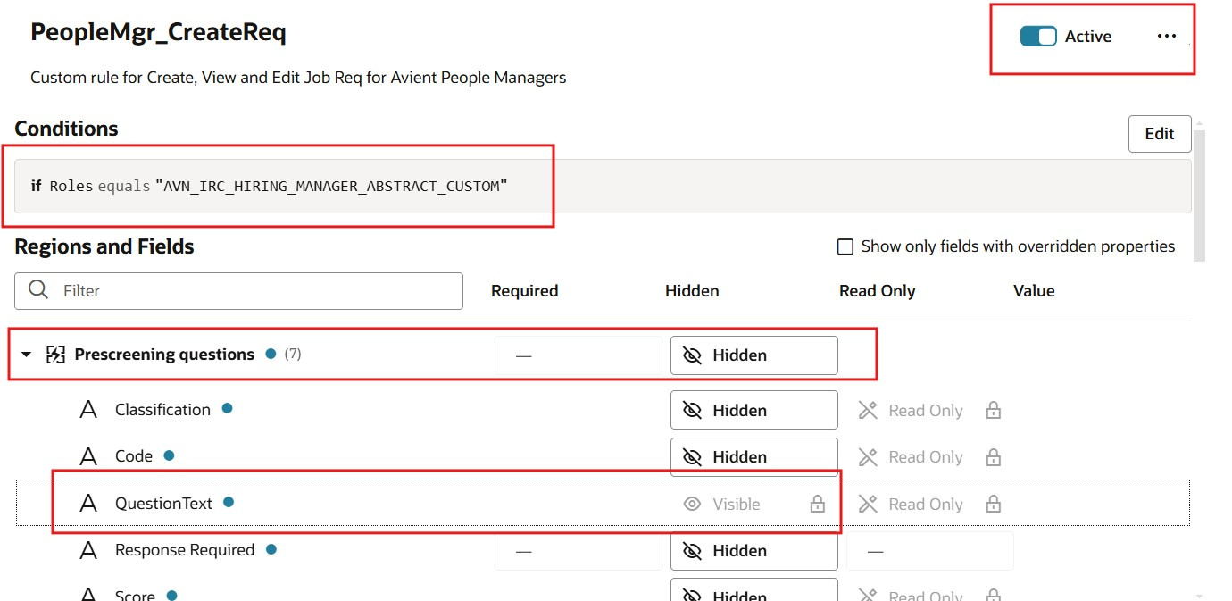 Hide Prescreening Questions section — Cloud Customer Connect