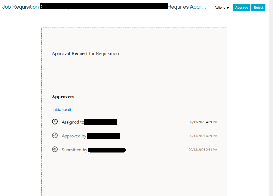Approval Request For Requisitions Appears Blank — Cloud Customer Connect