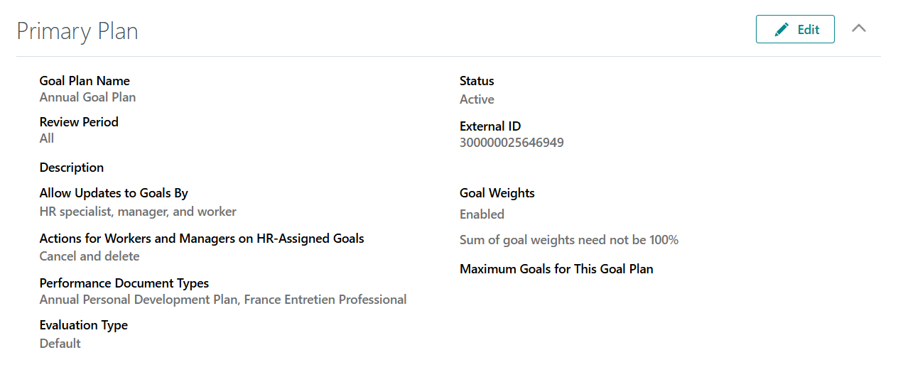 You can't create the performance document because there are no goal plans associated — Cloud ...