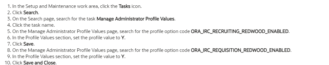 Redwood Requisition Page Does Not Open Even After Enabling The Profile Options — Cloud Customer