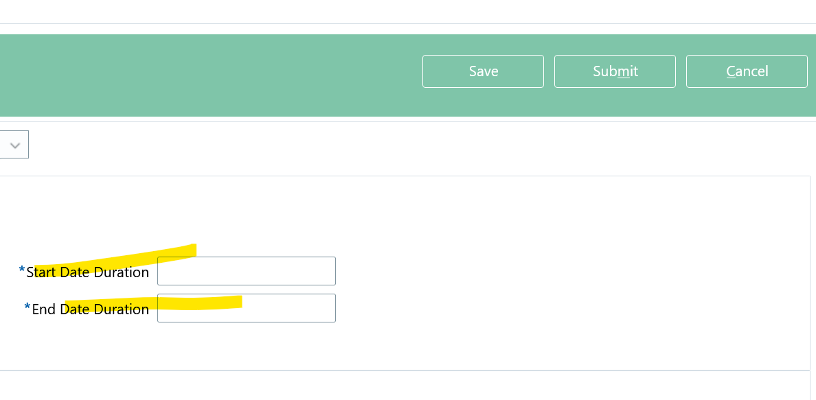 How To Hide Start Date And End Date Duration Field For Particular