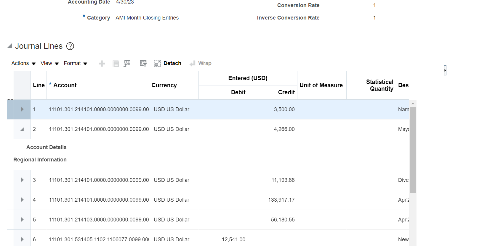 How to update the DFF on a posted Journal line? System is not allowing. — Cloud Customer Connect