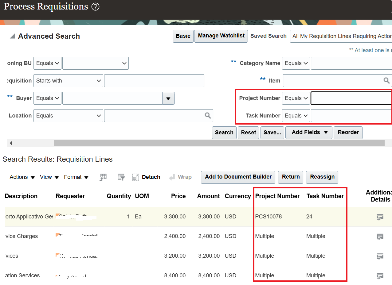 Process Requisitions - Expenditure Organization and Expenditure Type ...