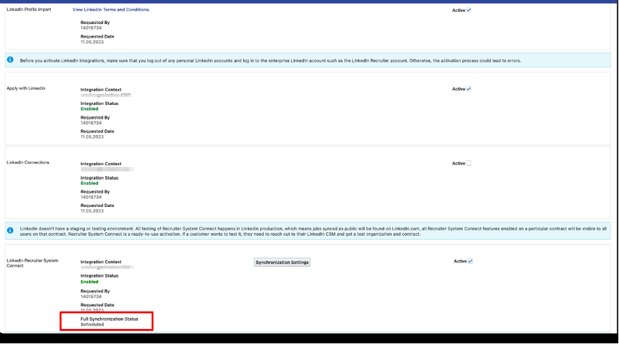 Linkedin Recruiter System Connect Full Synchronization Status Is Stuck In The ‘scheduled Status