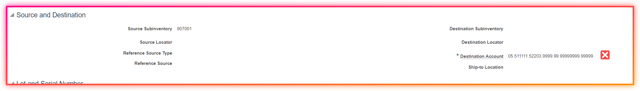Restrict Movement Request to Destination Account — Cloud Customer Connect