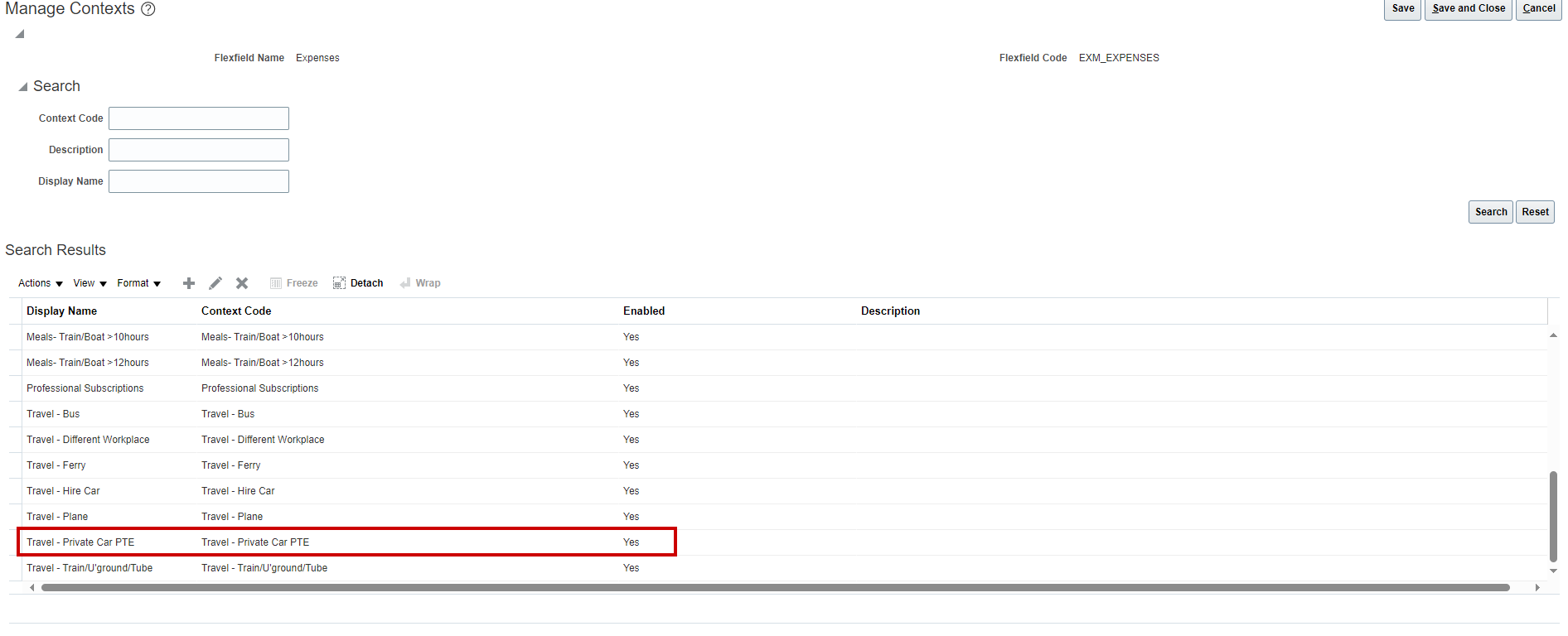 Expense Report Header DFF to specific template — Cloud Customer Connect
