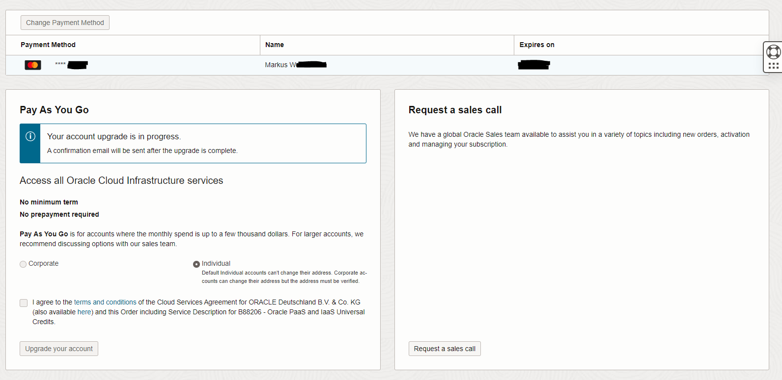 "Your account upgrade is in progress." for a year now — Cloud Customer ...