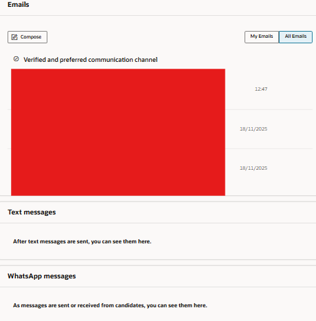 Candidate profile - Hide Text and Whatsapp messages sections in Message ...