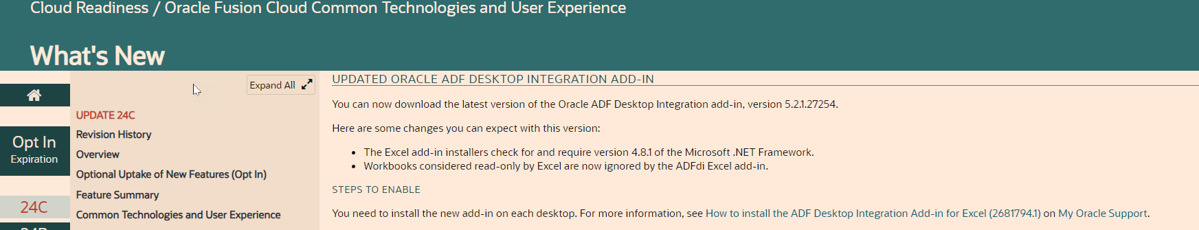 24c Readiness Notes Show Adfdi Version That Appears Older Than Our Currently Installed Version