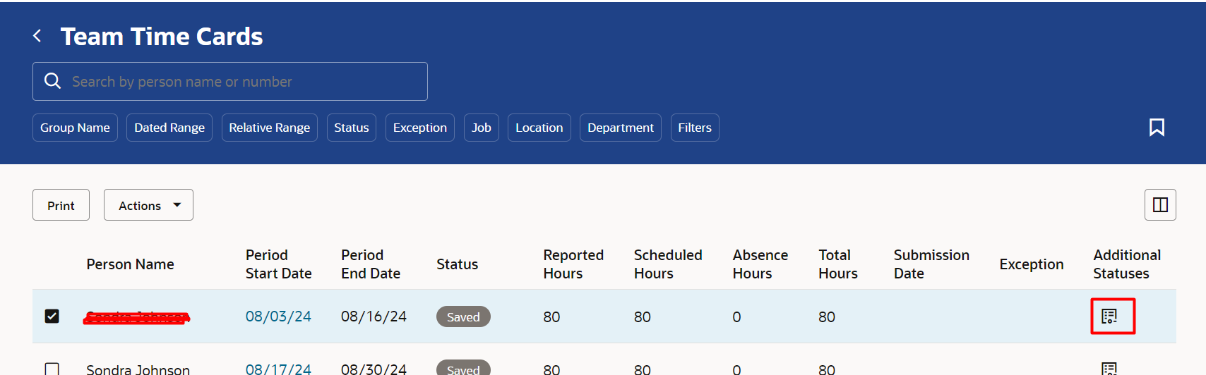 Exception during RestAction while click on Additional Statuses — Cloud Customer Connect