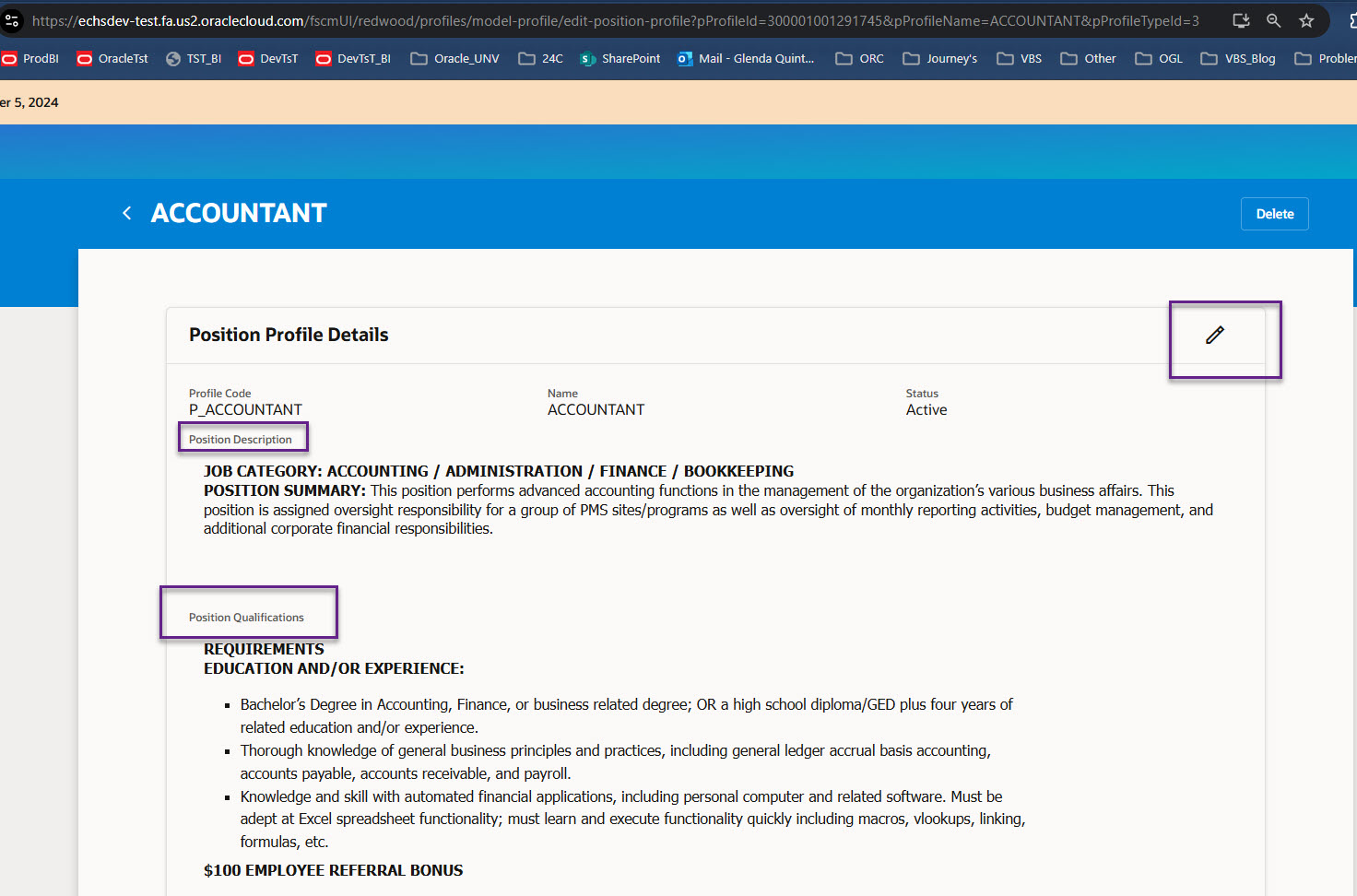 Cant Edit Position Profile In Redwood — Cloud Customer Connect