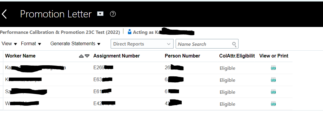 How to hide View or Print icon for ineligible employees in ...