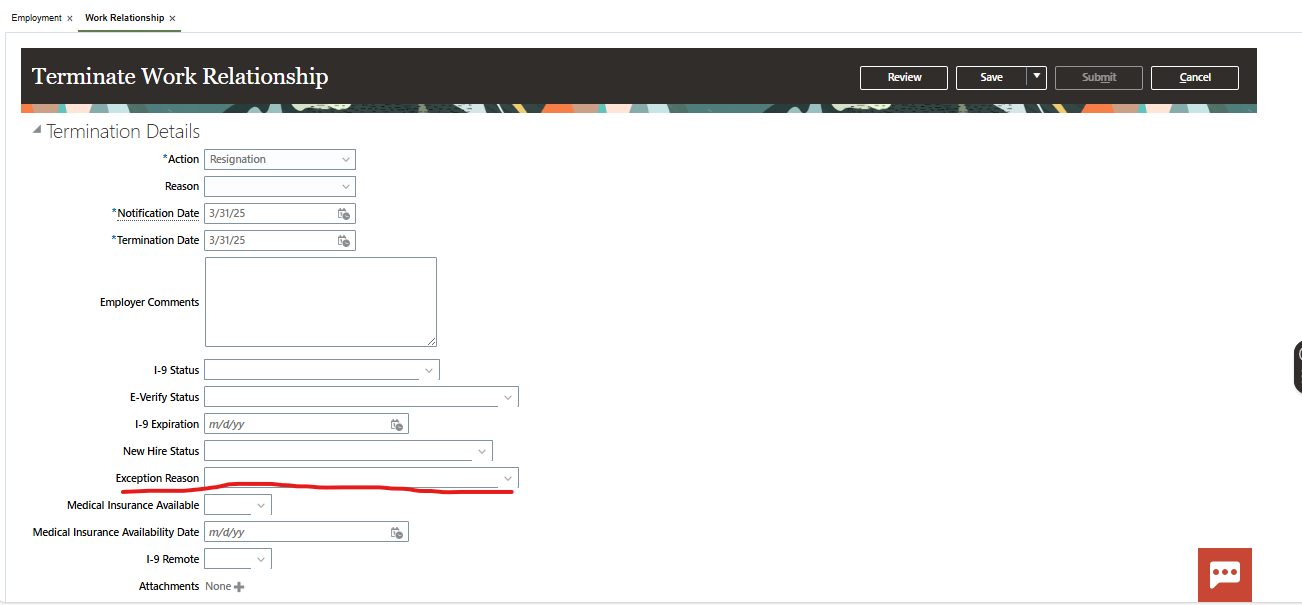 How can we add an LOV to Exception Reason while Terminate Work Relationship of an Employee ...