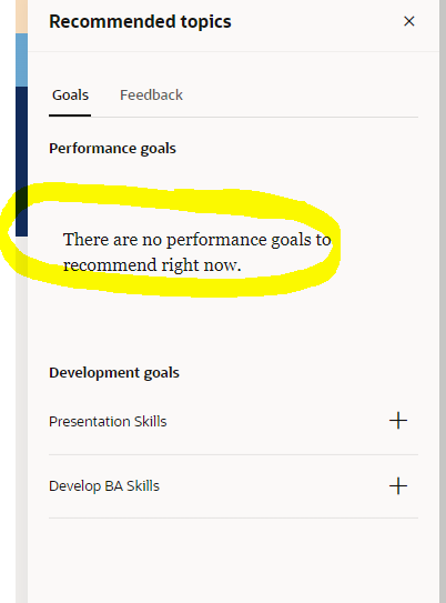 Redwood Check Ins Performance Goals Not Appearing As Discussion Topics — Cloud Customer Connect
