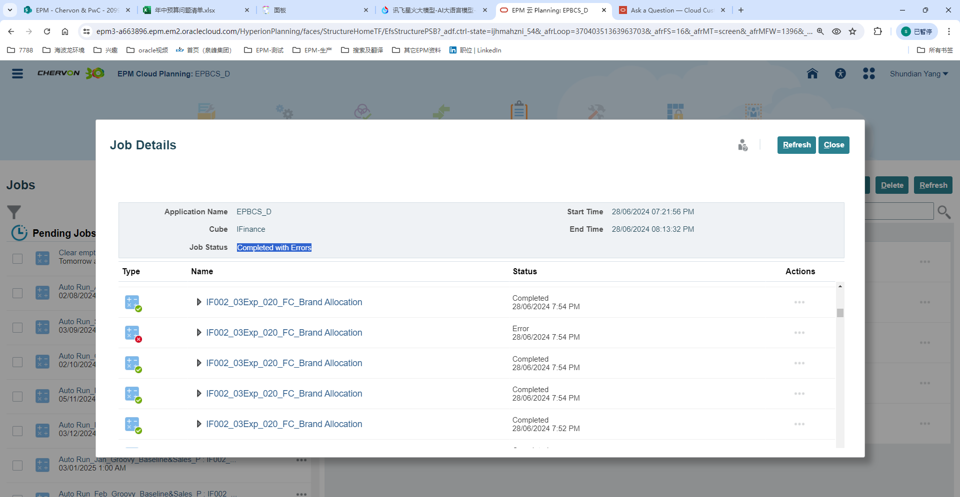 When I run the rule, the system prompts an error, but when I run it a ...