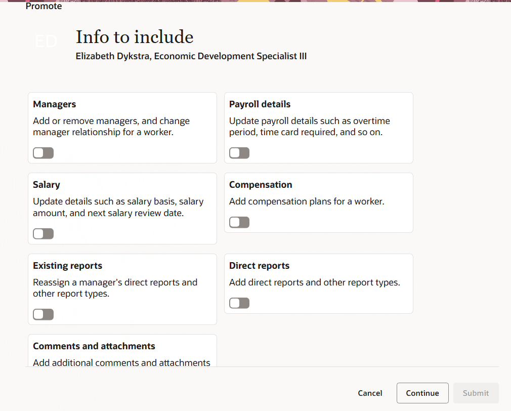 How to add Additional Person Info section for Transfer, Promote and Change Assignment Flow ...