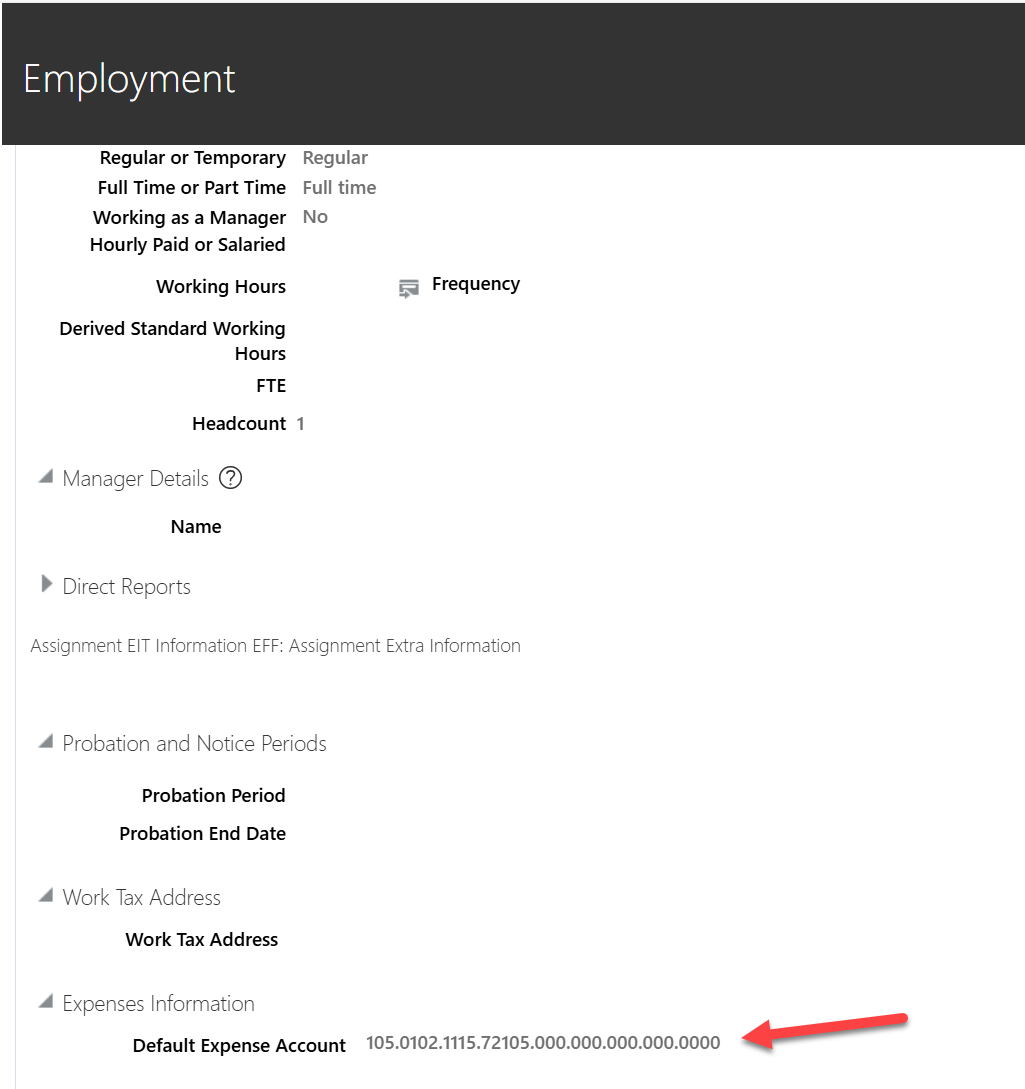 Transaction Account Definition Tad Based On Requesters Employee Record Default Expense