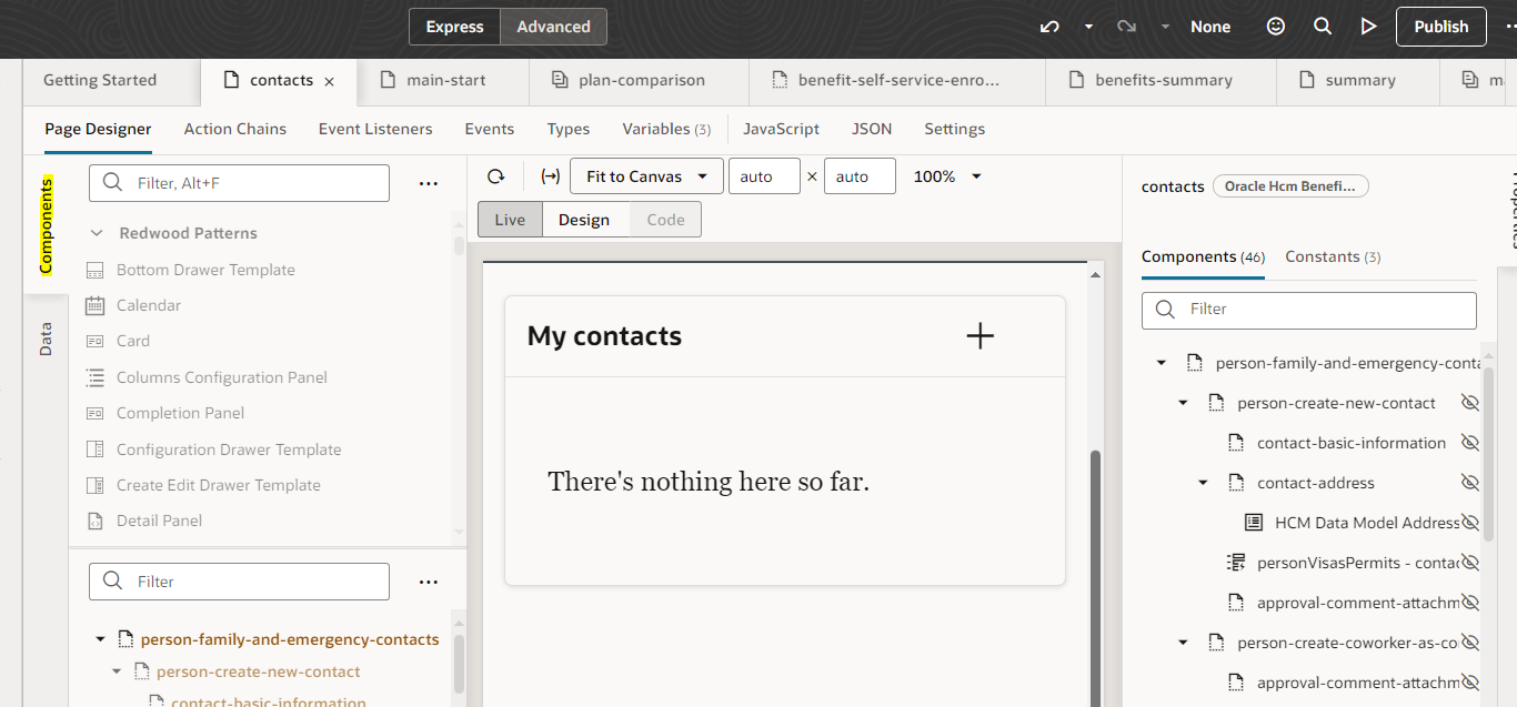 Components are disabled in visual builder studio. — Cloud Customer Connect