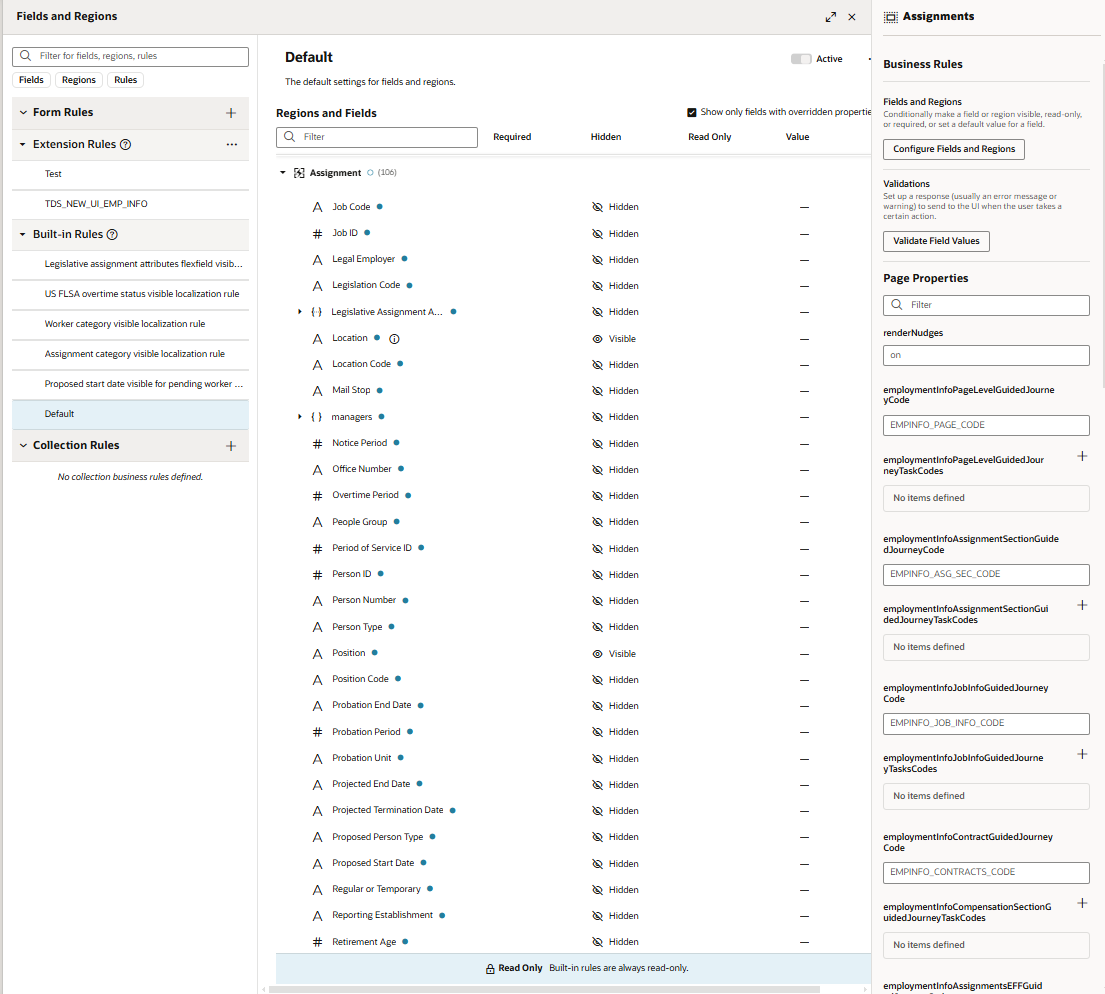 Fields Hidden Vbs Redwood Unable To Override Employment Info — Cloud
