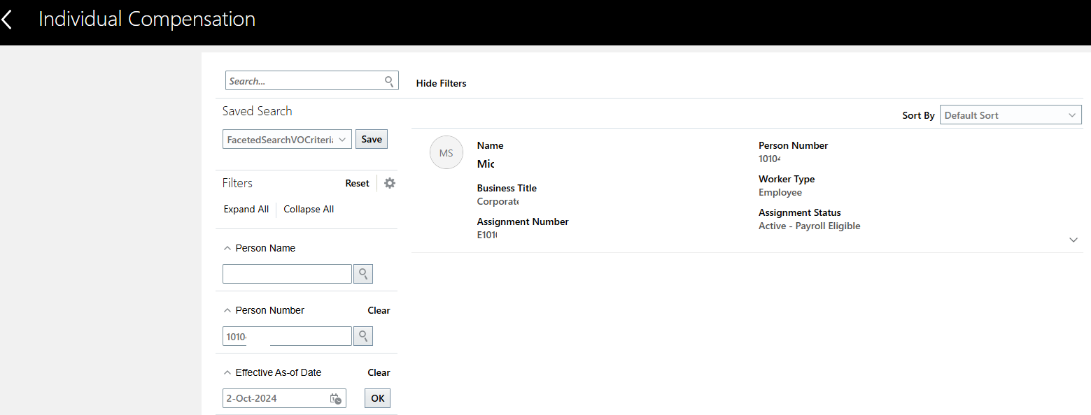 Ability to select Effective Start Date (Back dated) for Individual ...