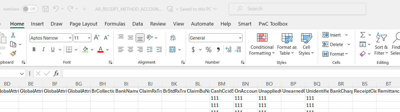 Receipt Method Upload Through Csv — Cloud Customer Connect