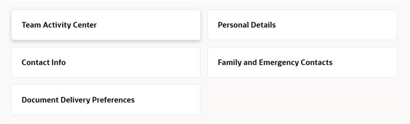 Redwood - My Activity Center Quick Action Links — Cloud Customer Connect