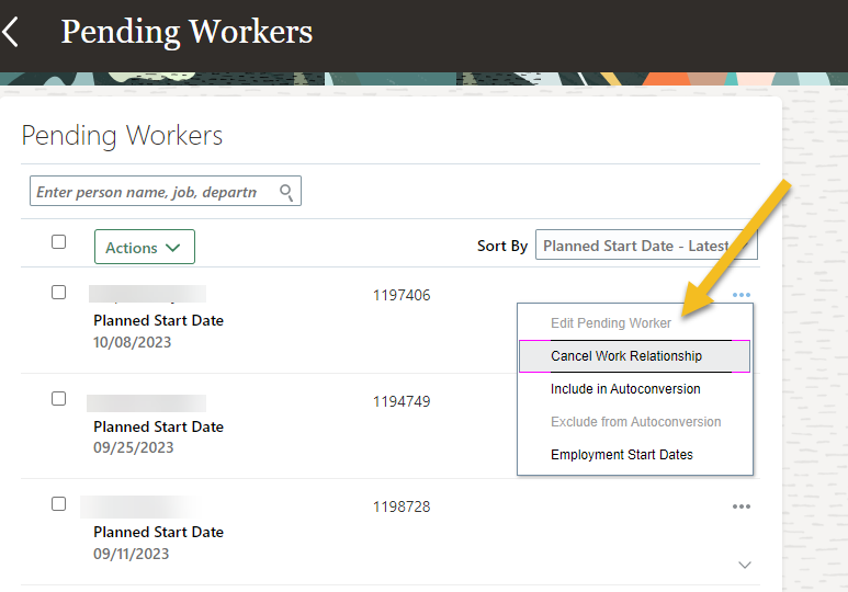 After 23b Edit Pending Worker Action Greyed Out — Cloud Customer Connect